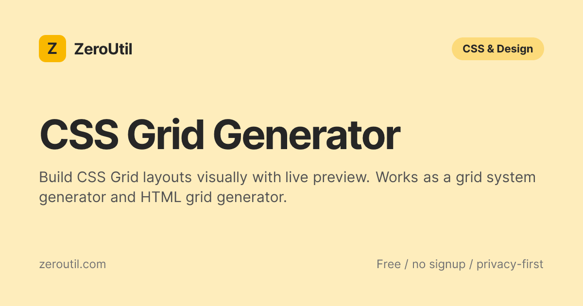 CSS Grid Generator - HTML Grid System & Layout Builder