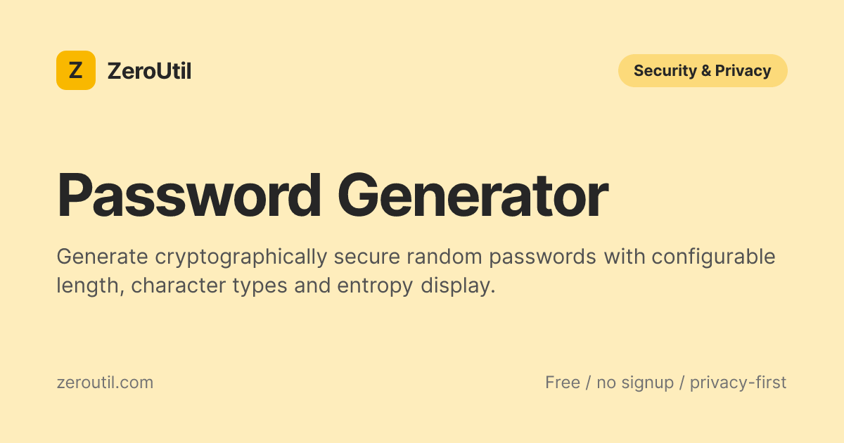 Password Generator - Free Secure Random Password Tool